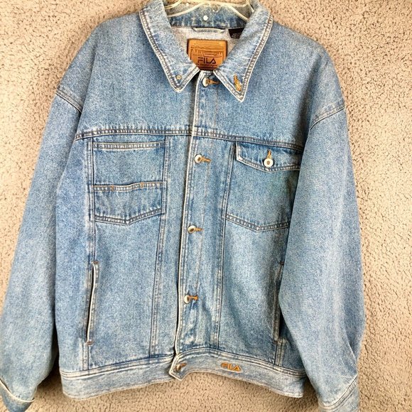 Fila | Jackets & Coats | Vintage 9s Fila Denim Jacket Coat Size Large ...